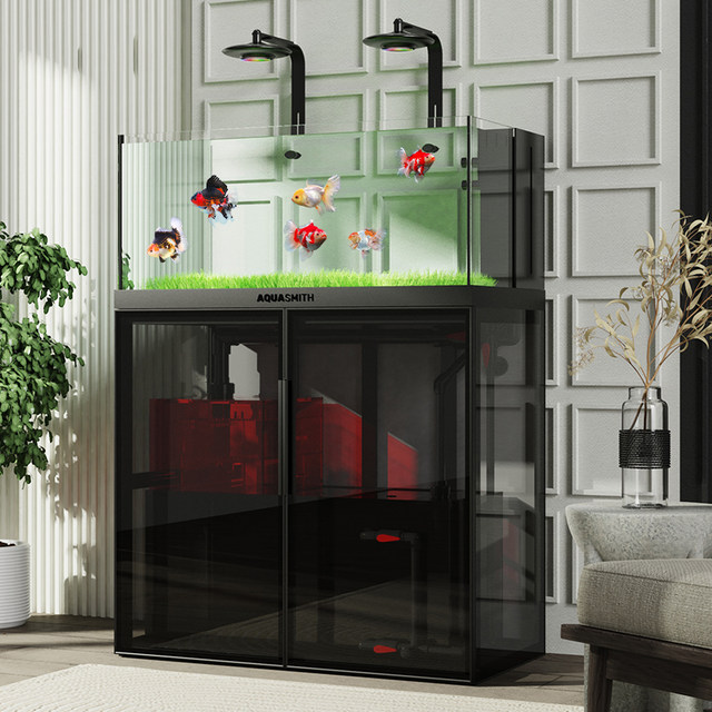 Old fisherman goldfish tank living room medium-sized ultra-white glass ...