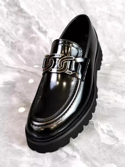 Xiyatu men's shoes trendy thick sole leather shoes men's genuine ...