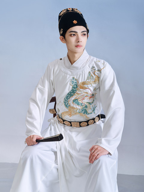 Green Dragon Round Collar Robe丨Ru Meng Nishang Original Tang Dynasty ...