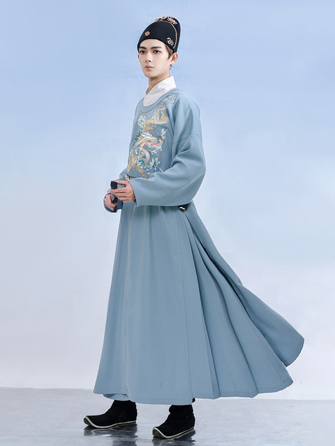 Green Dragon Round Collar Robe丨Ru Meng Nishang Original Tang Dynasty ...