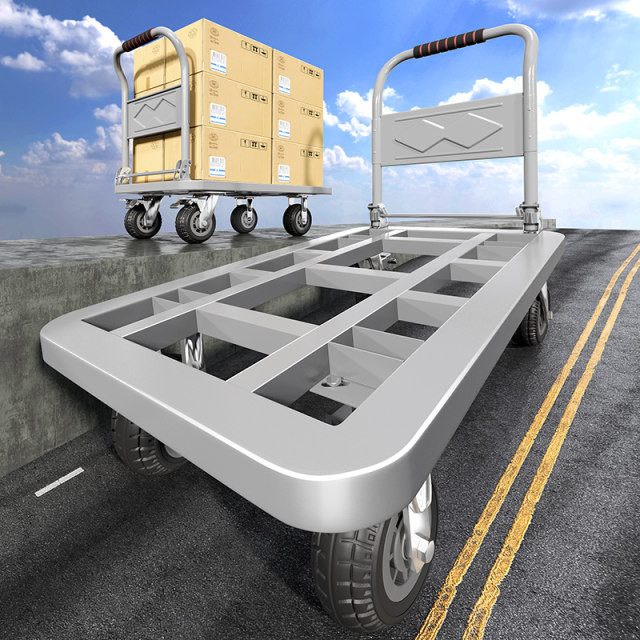 Steel tube trolley, cargo trolley, household square tube trolley ...