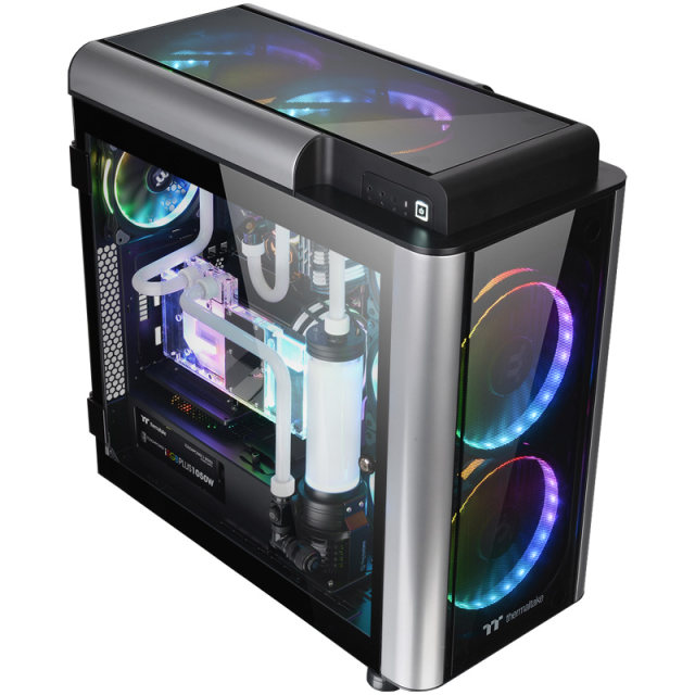Tt desktop computer water-cooled game console Level20GT glass side transparent EATX full tower ...