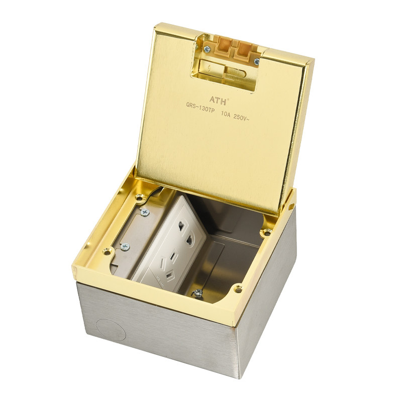 Golden Marble Floor Socket | Ultra-Thin Stainless Steel Waterproof ...