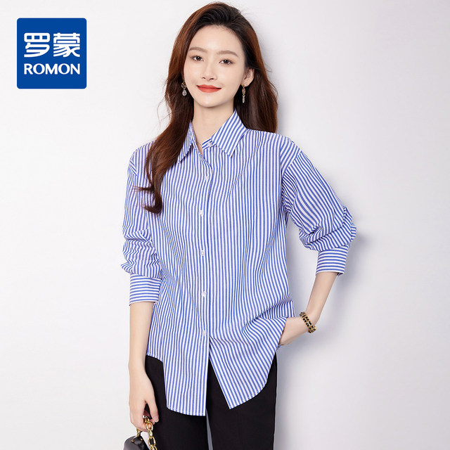 100 cotton Luo Mongolian Spring and Autumn Ms. Long -sleeved shirt ...