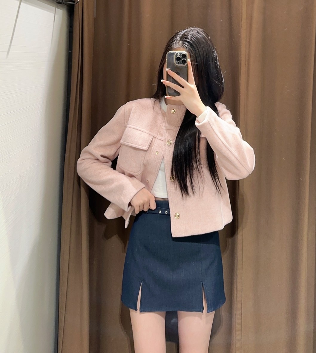 WMXZ autumn 3046262 new round neck buttoned pocket casual versatile two ...