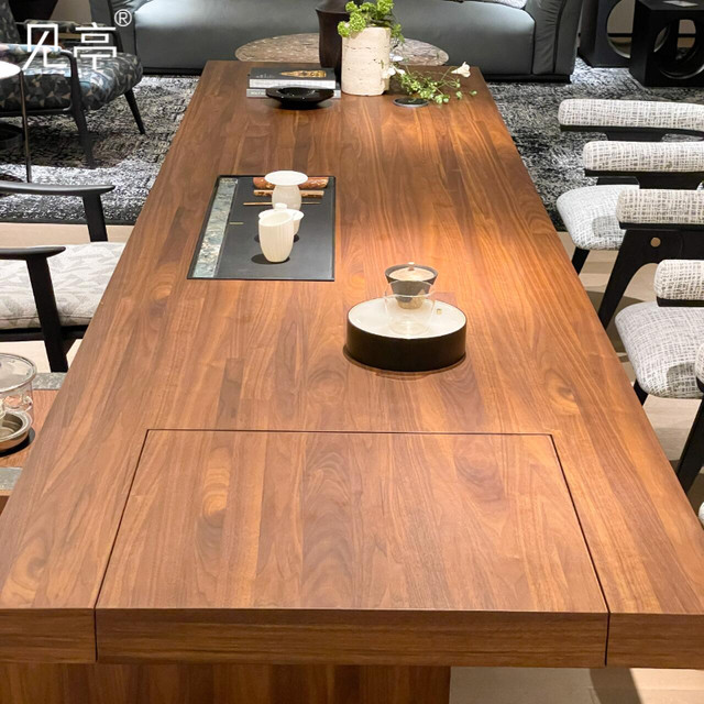 Jianting New Chinese Minimalist Ash Black Walnut Italian Borderless ...