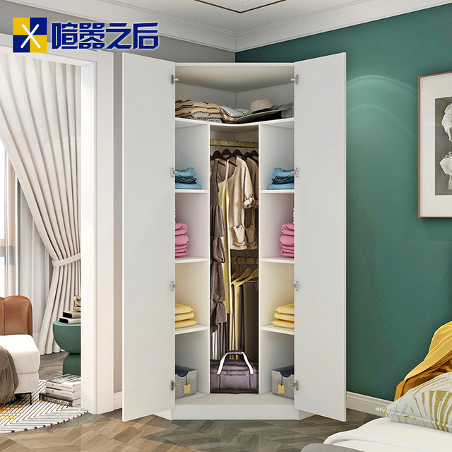 Modern minimalist bedroom corner wardrobe triangular corner cabinet ...