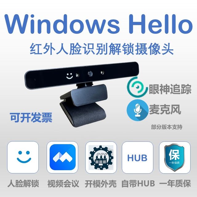 Windows hello infrared face recognition unlock camera microphone eye ...