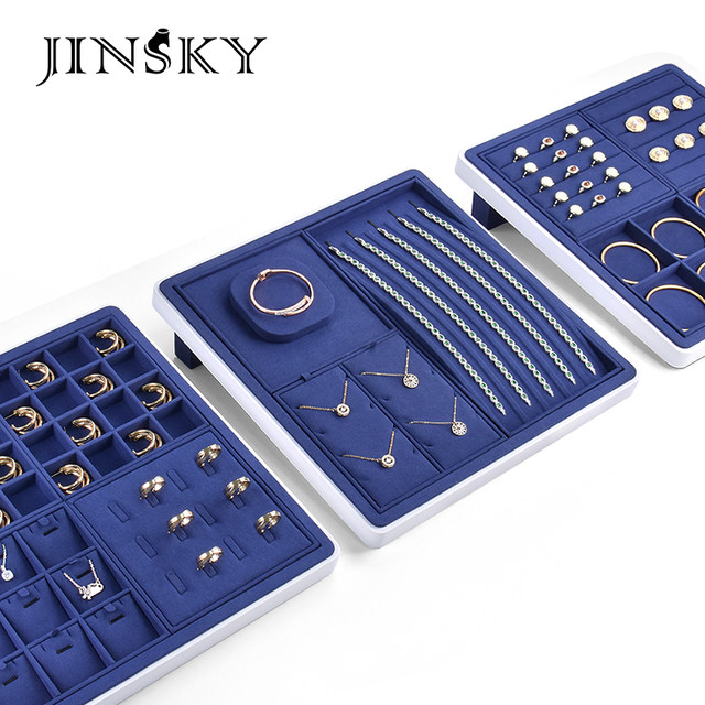 JINSKY/JINSKY blue jewelry display props set jade earrings ring ...
