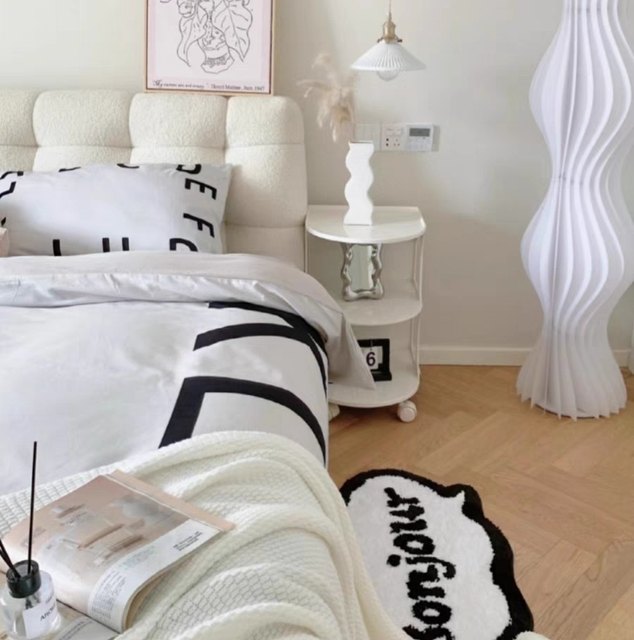 Marshmallow double bed, cashmere modern simple white master bedroom ...