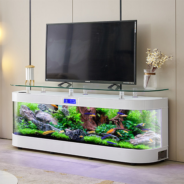 Jiameiqi TV cabinet glass fish tank smart aquarium living room home ...