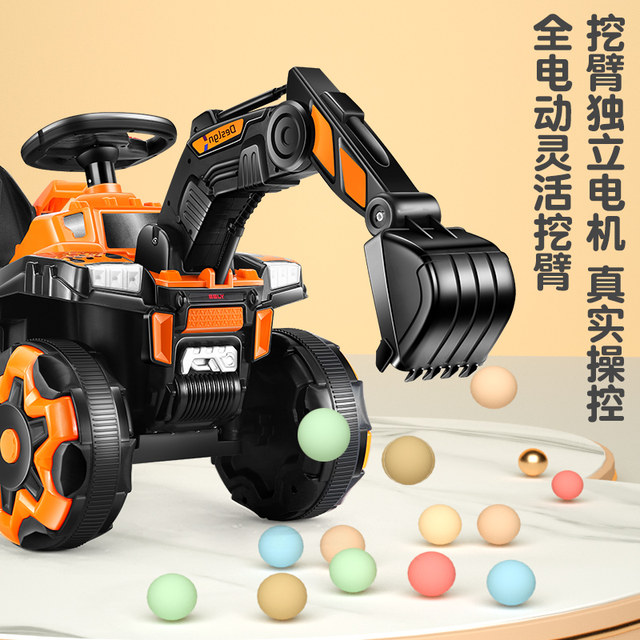 New children's excavator engineering toy car that can sit on a person's ...