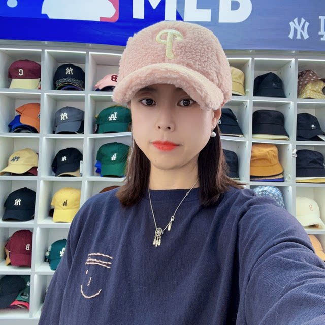 Korean MLB hat winter imitation lamb wool hip-hop hat NY word Yankees ...