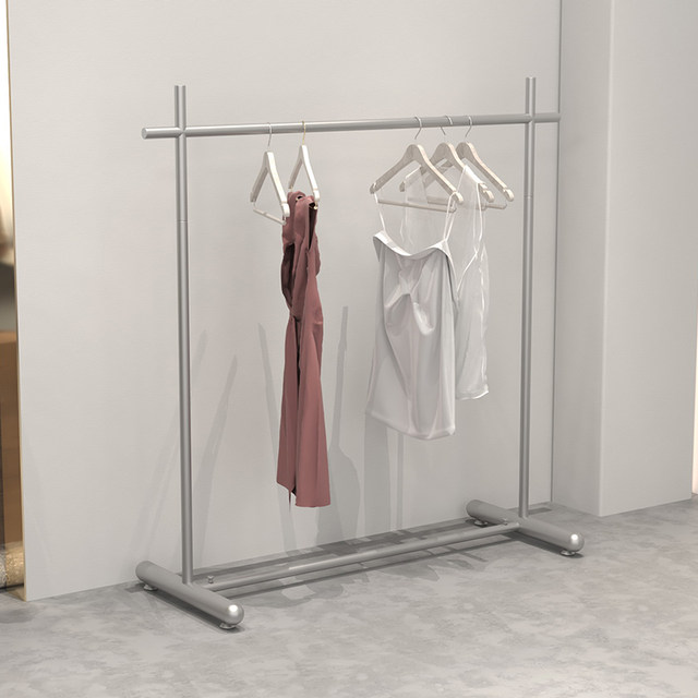 High-End Clothing Store Stainless Steel Island Rack Double-Row Display ...