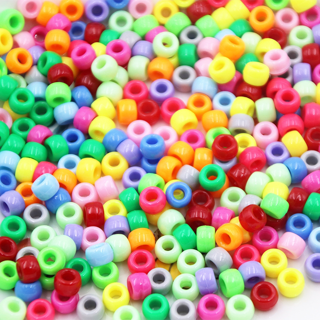 6*9mm large hole beads solid color plastic beads DIY hand-made beads ...