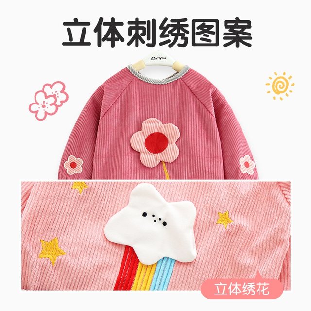 Baby smock, children's apron, reverse dressing, baby eating bib, autumn ...