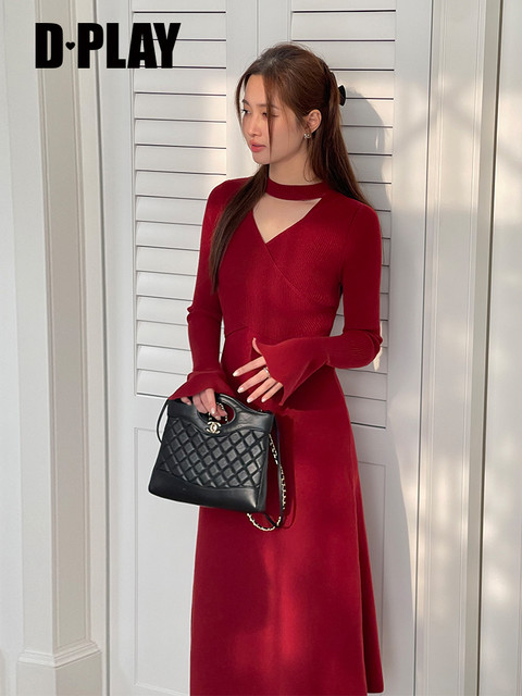 Dplay 2015 French Red Dress Female Female Female Female Sleeve Half ...