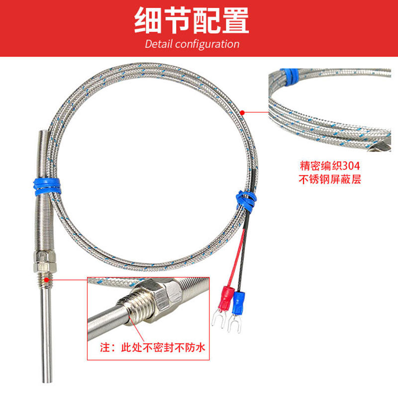 K-Type Thermocouple - M8 Threaded Temperature Sensing Rod Probe ...
