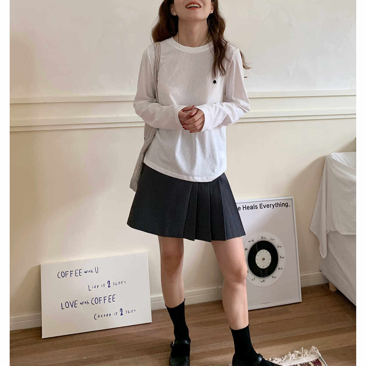 Big Blowing Women's Early Autumn Minimalist Solid Color Embroidery ...