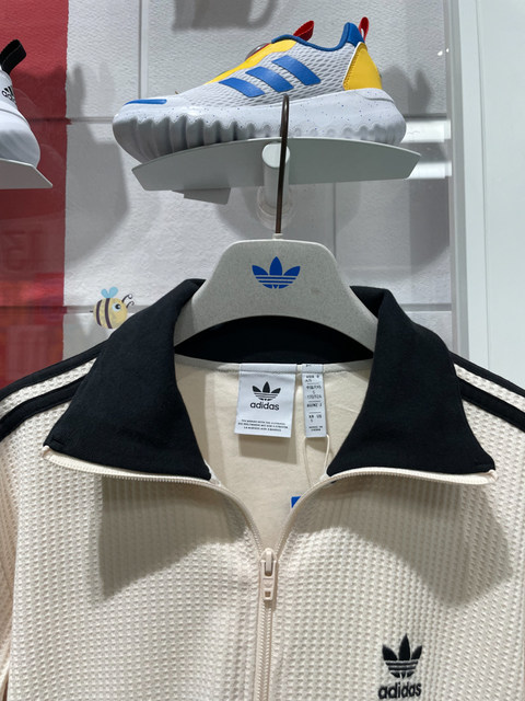 Adidas Clover men's and women's 2024 autumn new waffle stand-up collar ...