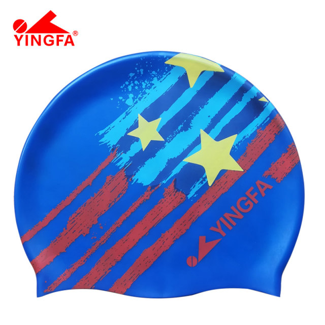 Yingfa New Printed Swimming Cap Silicone Swimming Cap for Men and Women ...