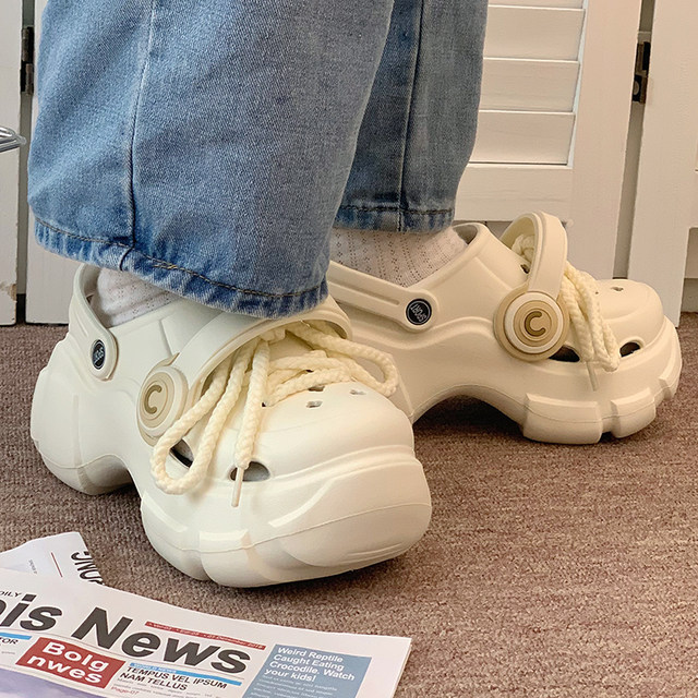 Punk Style Headphone Croc Shoes Women's Thick Sole Increased Summer ...