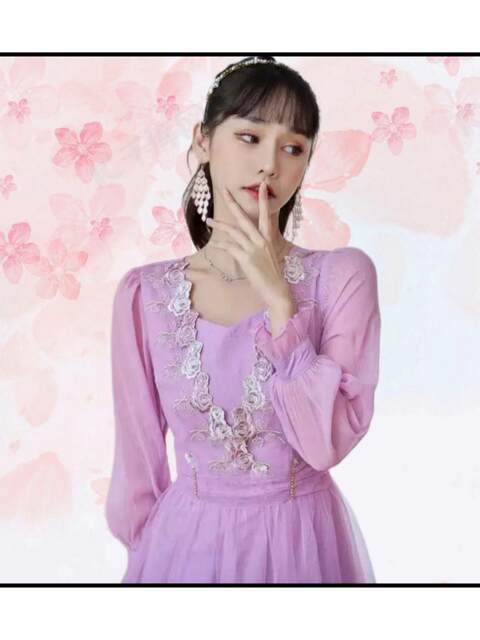 Jane Sweeney 2024 new autumn dress spliced long-sleeved temperament ...