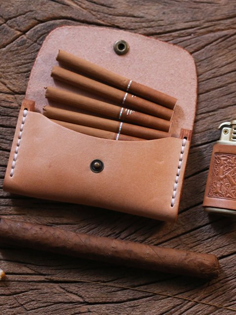 Two -pin first -line retro cigarette box fire box set set of leather ...