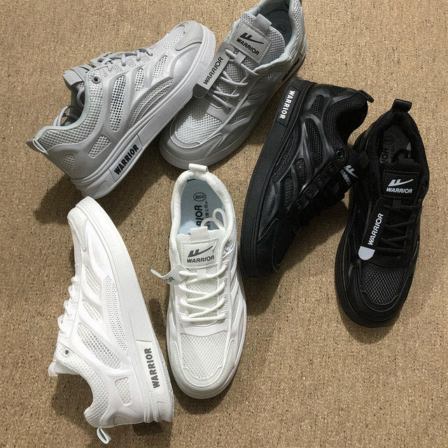 Domestic brand summer mesh panel shoes for men's low top white black ...