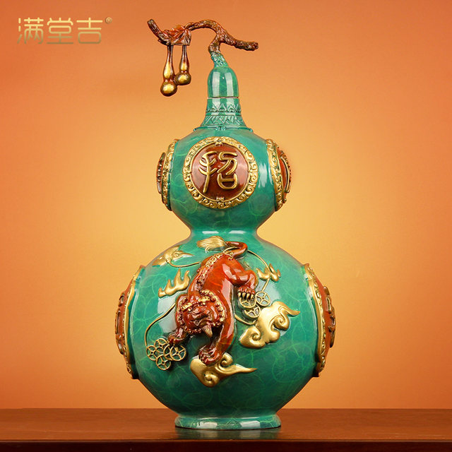 Copper gourd decorative wealth of copper gourd porch living room wine ...