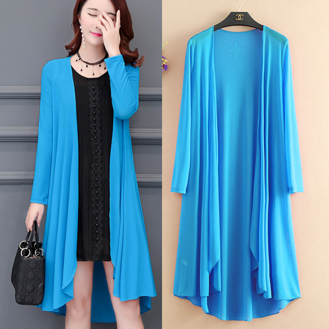 Summer large shawl with skirt, large size mesh long jacket, ultra-thin ...