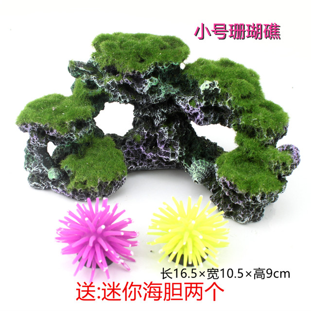 Fish tank landscaping decoration rockery stone grass scenery simulation ...