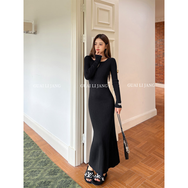 Geither Sister Knit Dress Women's Autumn and Winter Wearing Slims and ...