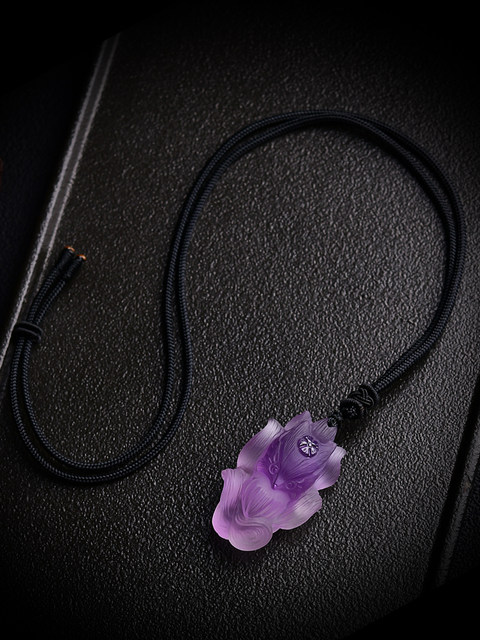 Natural Amethyst Nine-tailed Fox Pendant Amethyst Fox Peach Blossom ...
