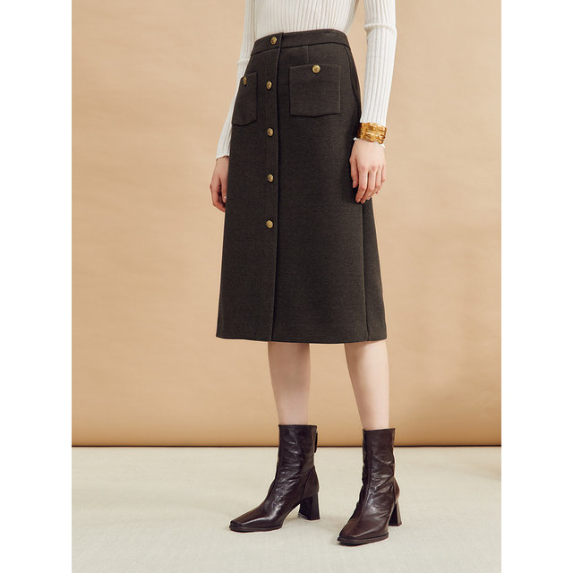 Yiner Yin'er special selection 2024 winter new French commute pocket stitching single -breasted ...