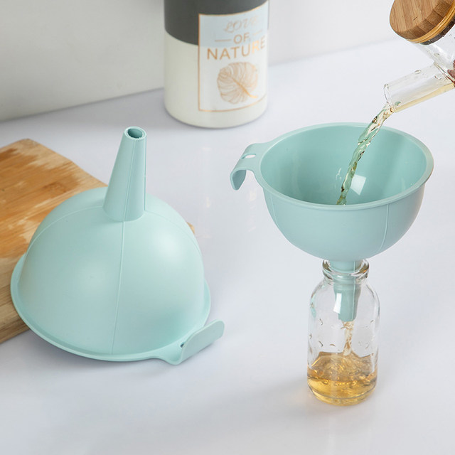 Large-diameter kitchen plastic funnel household oil leakage wine filter ...