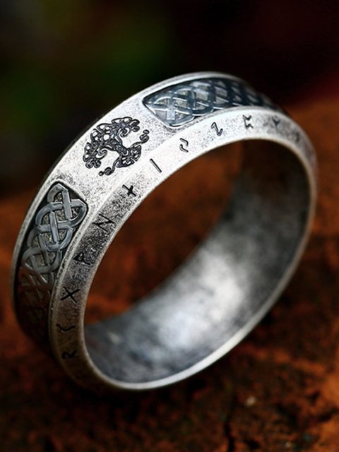 Life Titanium Steel Ring Male Tide Brand Viking Celtic Circle Ring Ring ...