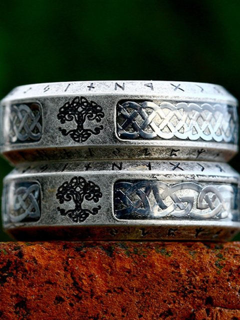 Life Titanium Steel Ring Male Tide Brand Viking Celtic Circle Ring Ring ...