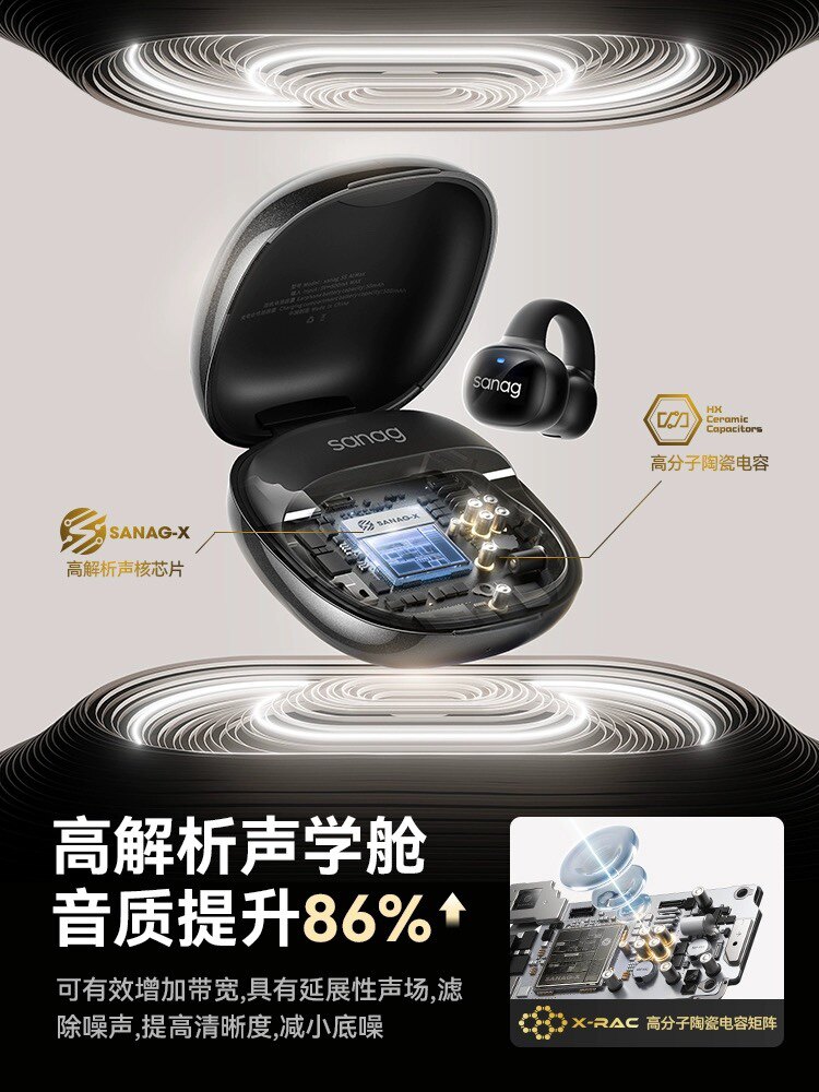 Sanag S5 Pro Bone Conduction Headphones - Wireless Bluetooth Earphones ...
