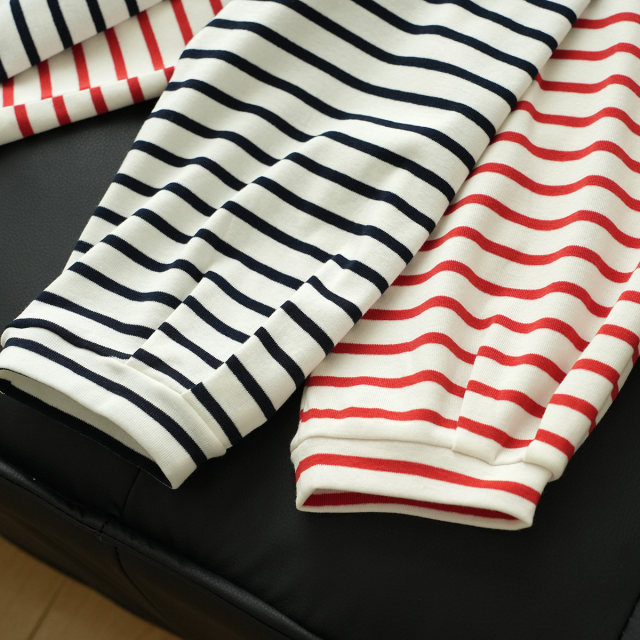 Age -age versatile lamp sleeve women's pure cotton striped seven -point ...
