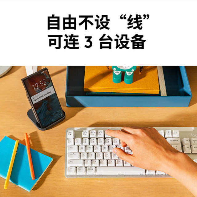 Logitech MK855 wireless Bluetooth mechanical keyboard mouse and mouse set laptop computer cross ...