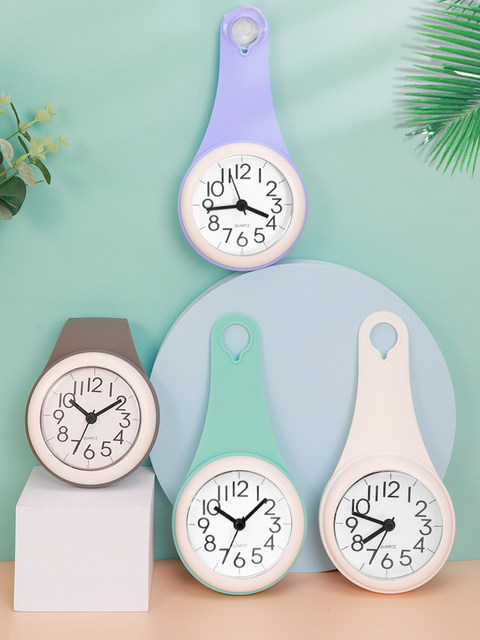 Waterproof and fog small hanging clock quiet and precise clock bedroom ...
