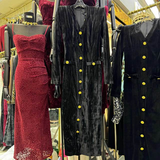 Luo high -quality black velvet tights and thin hip long skirts female B ...