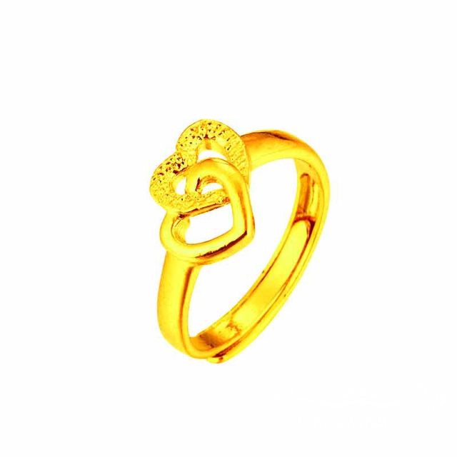 Wedding sand gold ring female jewelry genuine gold plating simulation ...