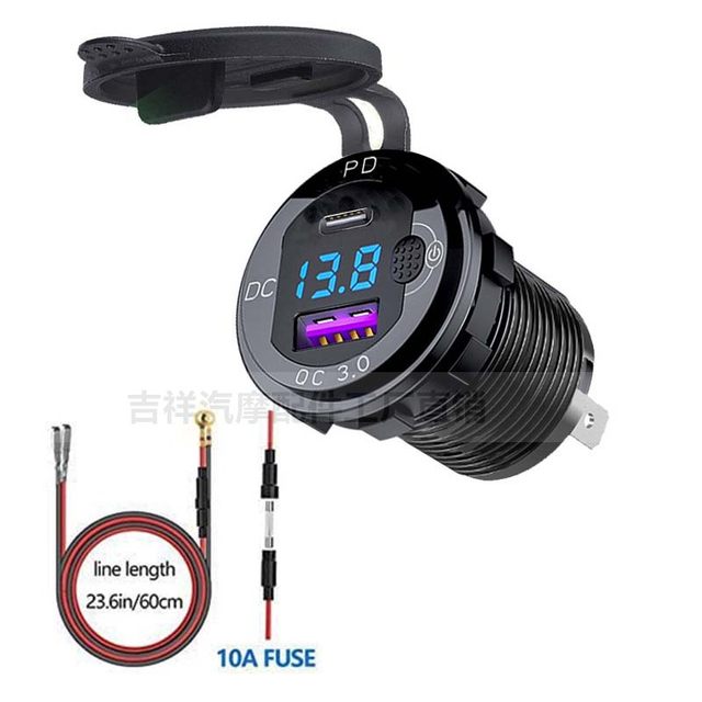 New car mobile phone charger double USB socket panel motorcycle ...