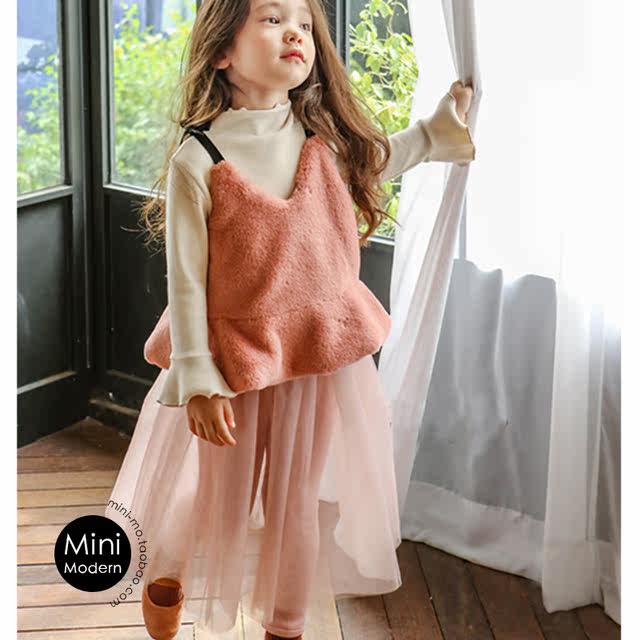 Korean imported girls' velvet thickened half-length gauze culottes ...
