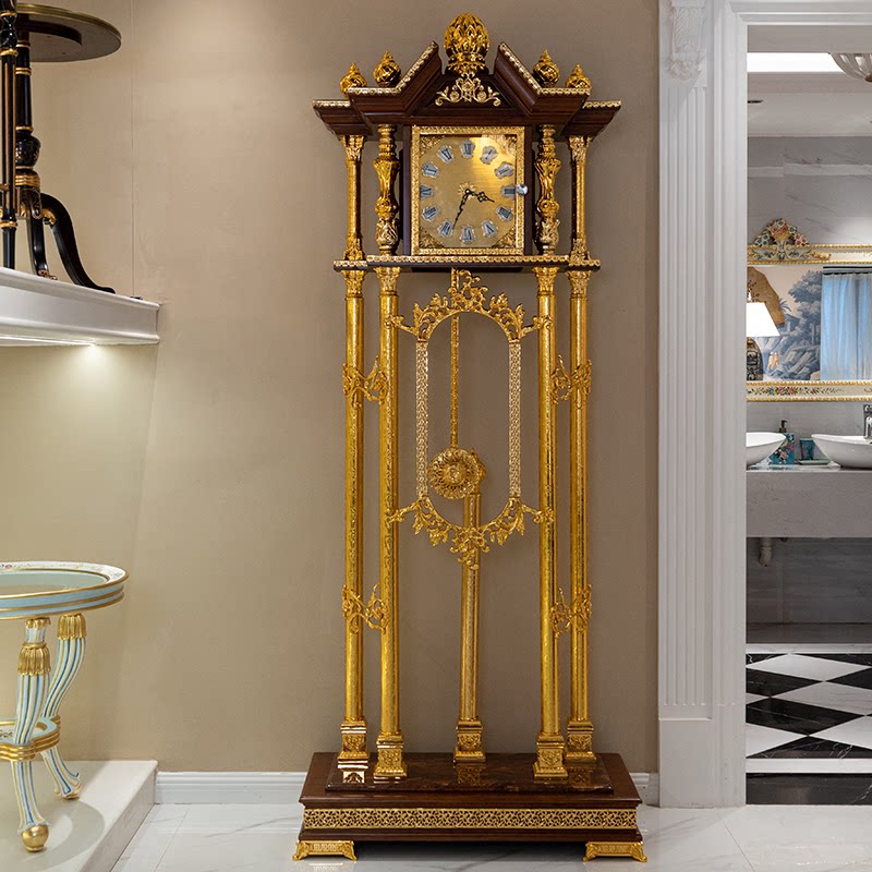 Reloj de piso de madera maciza marrón modelo mansion villa de estilo ...