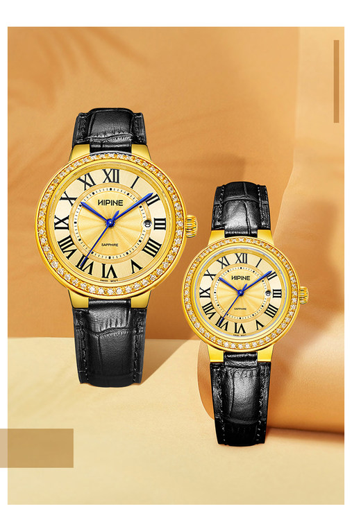 Hipine Sipny Gold Woman Gold 999 Pure Gold Watch Male Swiss quartz ...