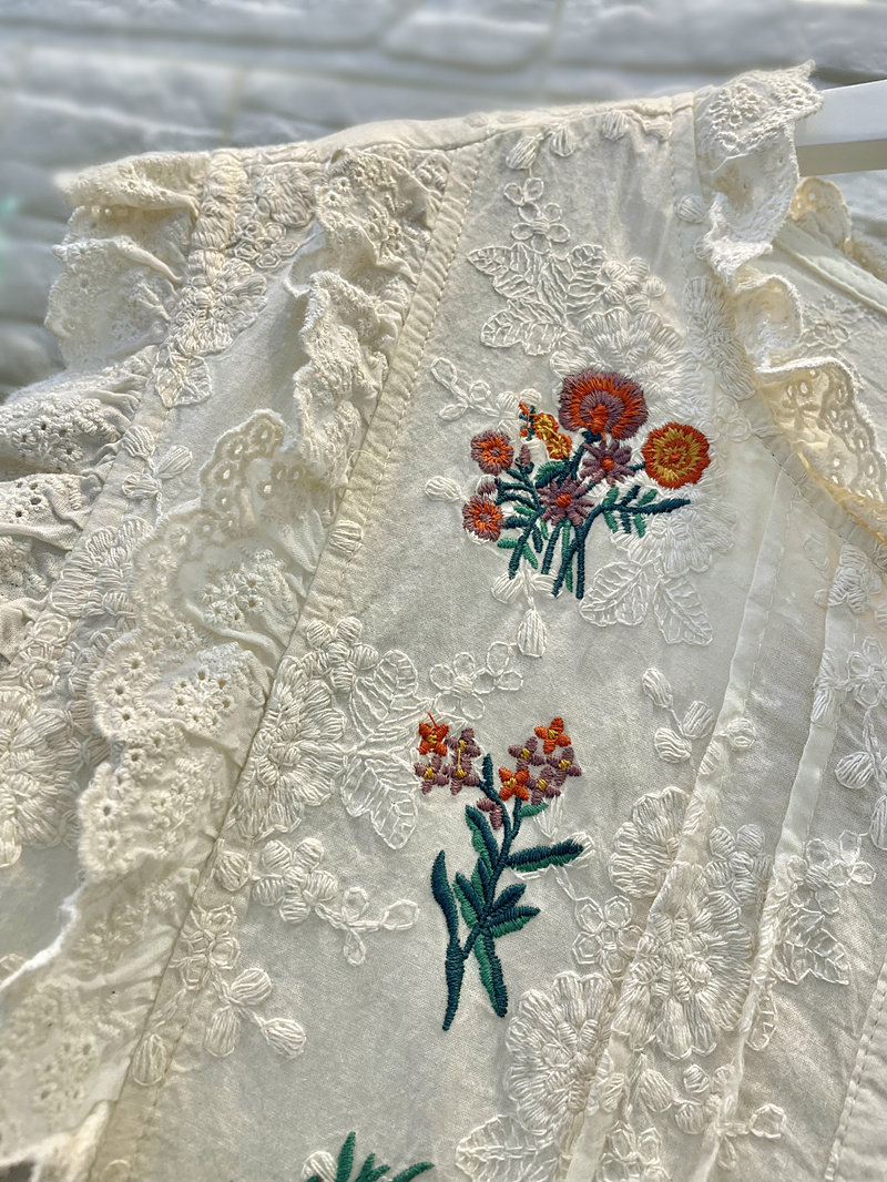 Bear Girl Vest Dress/Fully Embroidered Pure Cotton/Summer Thin Forest ...