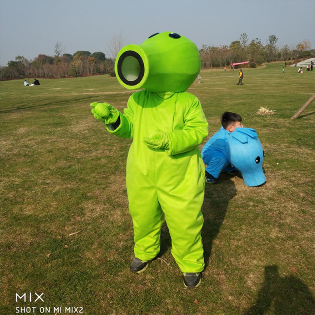 Plants vs. Zombies doll costume Halloween cos children show pea ice ...
